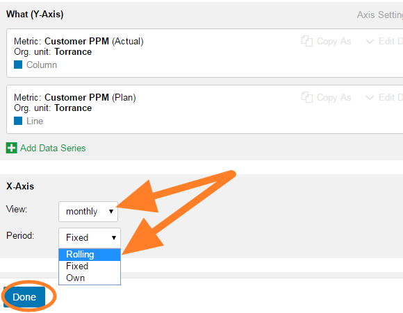 How to add a metric chart into a report