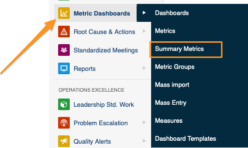 How to set up summary metrics for projects