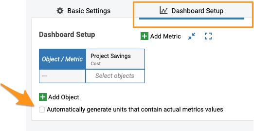 How to set up automatic metric dashboard