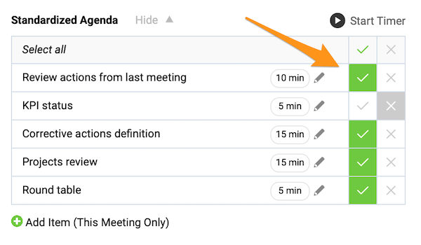 How to track the attendees and meeting agenda history