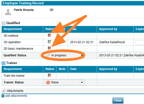 How can I change skill status?