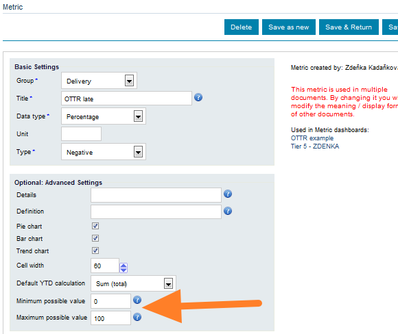 How to enable statistical control limits