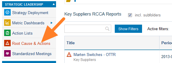How to create new RCCA and link it to a particular metric