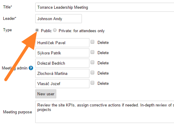 How to set up a new standardized meeting