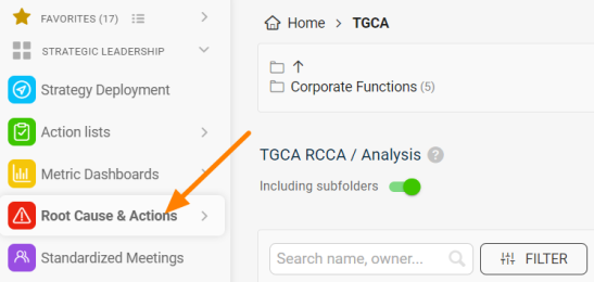 How to create new RCCA and link it to a particular metric