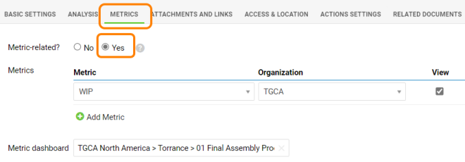 How to create new RCCA and link it to a particular metric