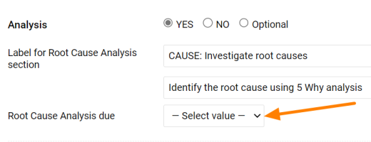 How to set up a RCCA template